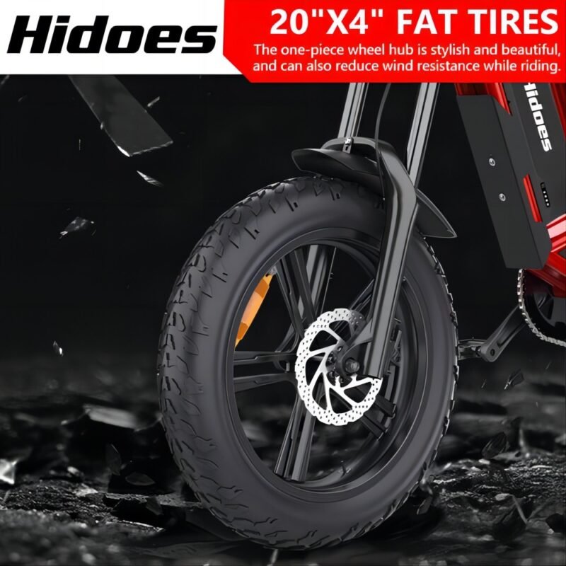 Hidoes® B6 1200W Electric Fat Bike 20″x4″ 48V 15Ah 50 Miles – Meusebike
